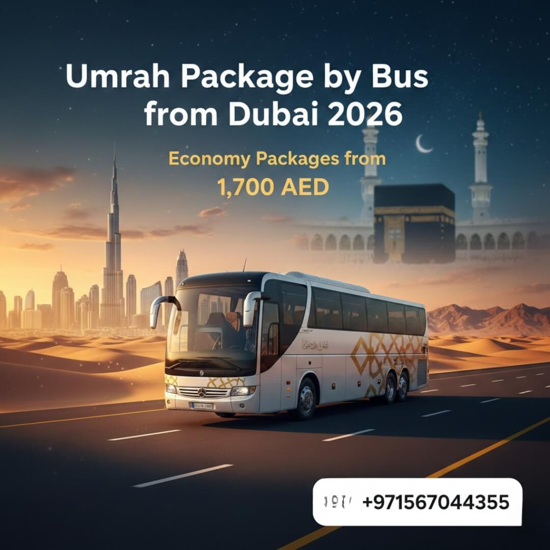 Umrah Package by Bus from Dubai 2026 | Economy Packages from 1,700 AED